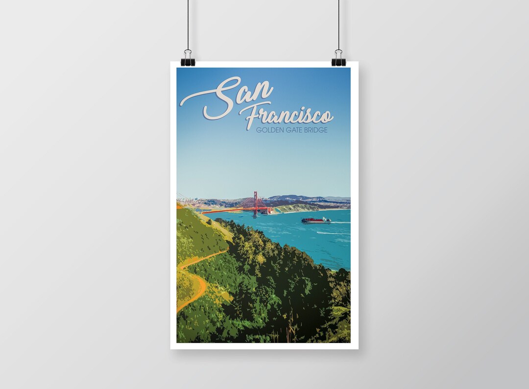 San Francisco Poster Bay Area Poster Vintage San Francisco - Etsy