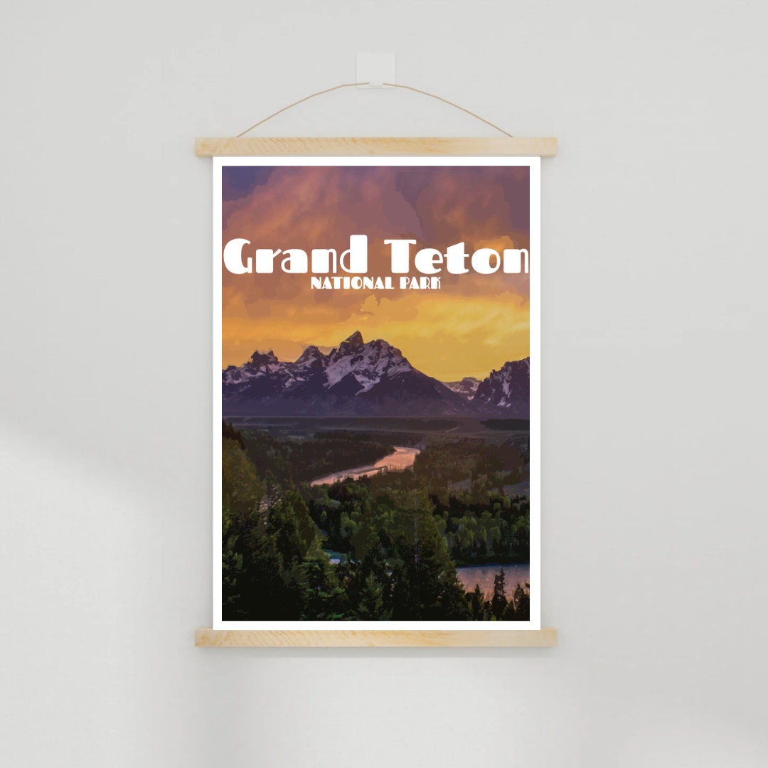 Grand Teton Poster, Travel Art Prints, Art Inspo, National Park ...