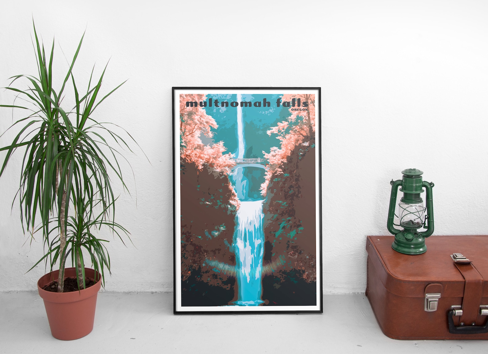 Multnomah Falls Oregon Poster Digital Download Printable Wall - Etsy