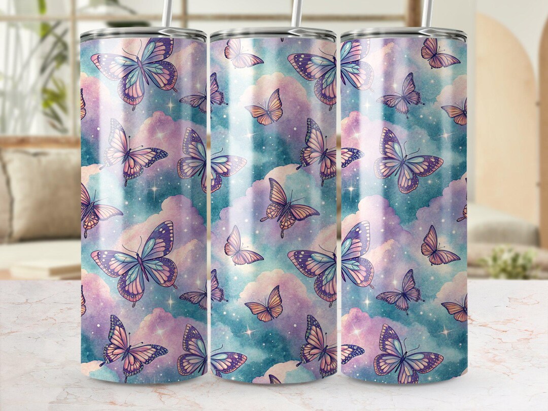 Y2K Butterfly Tumbler Wrap: Retro Sublimation Design (digital Download ...