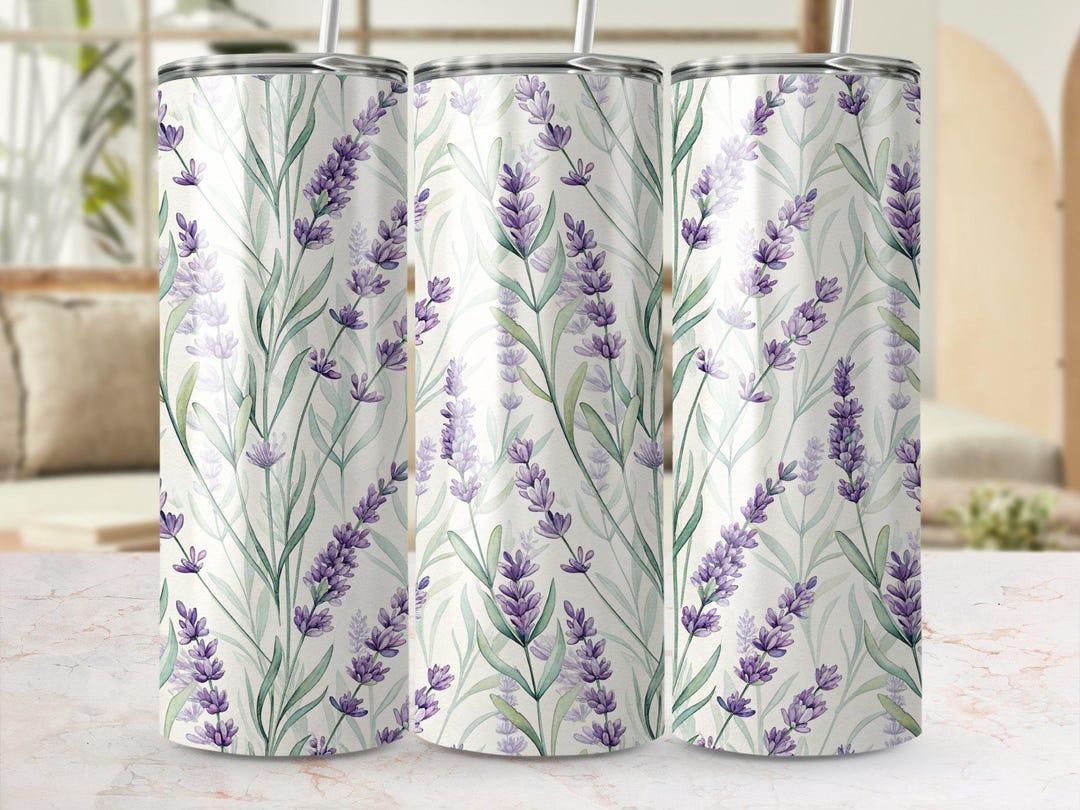 Watercolor Botanical Tumbler Wrap PNG, 20 Oz Skinny Tumbler Wrap ...