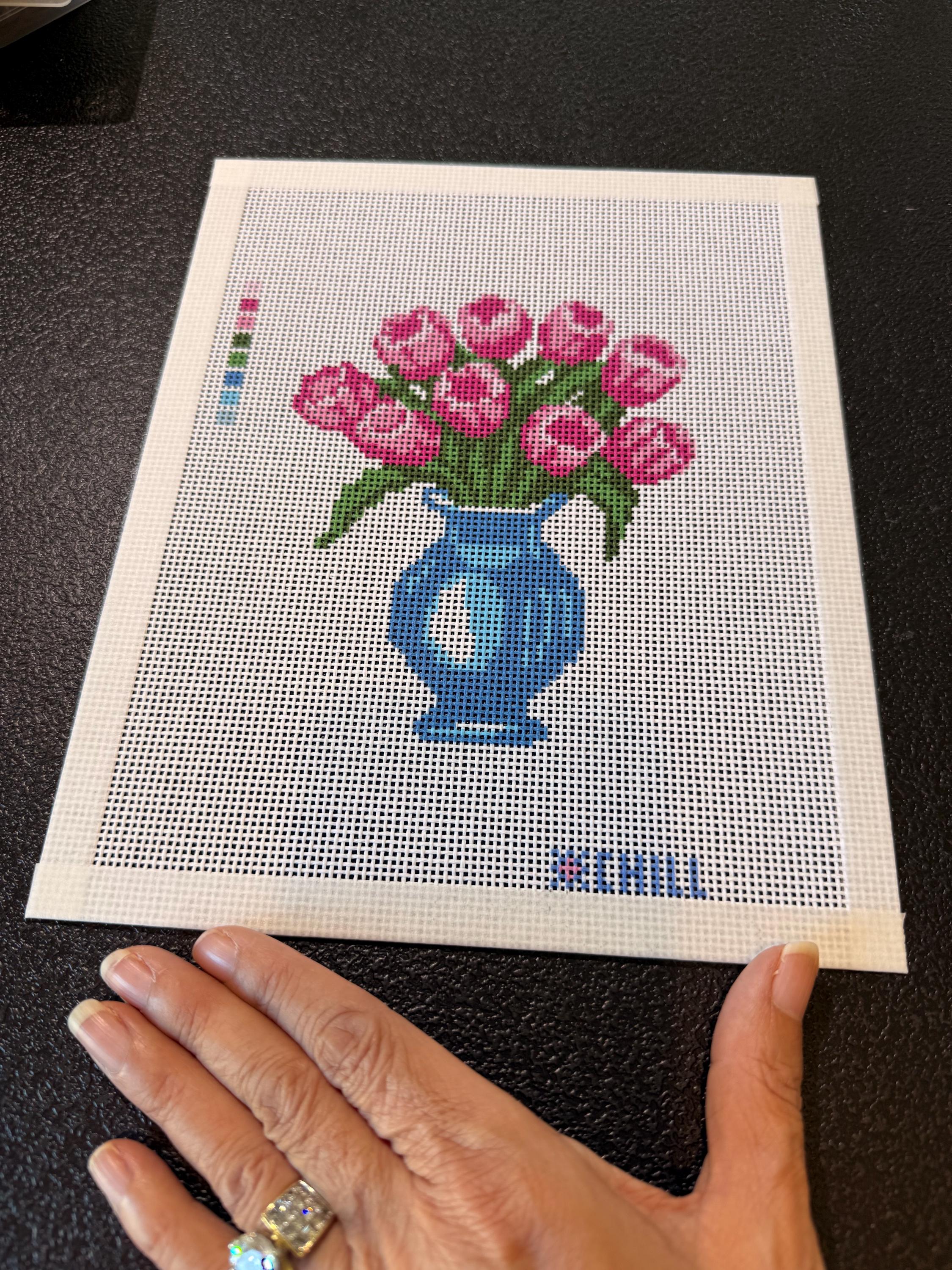 Pink Tulips Needlepoint Kit - (everything Included and Pre-assembled ...