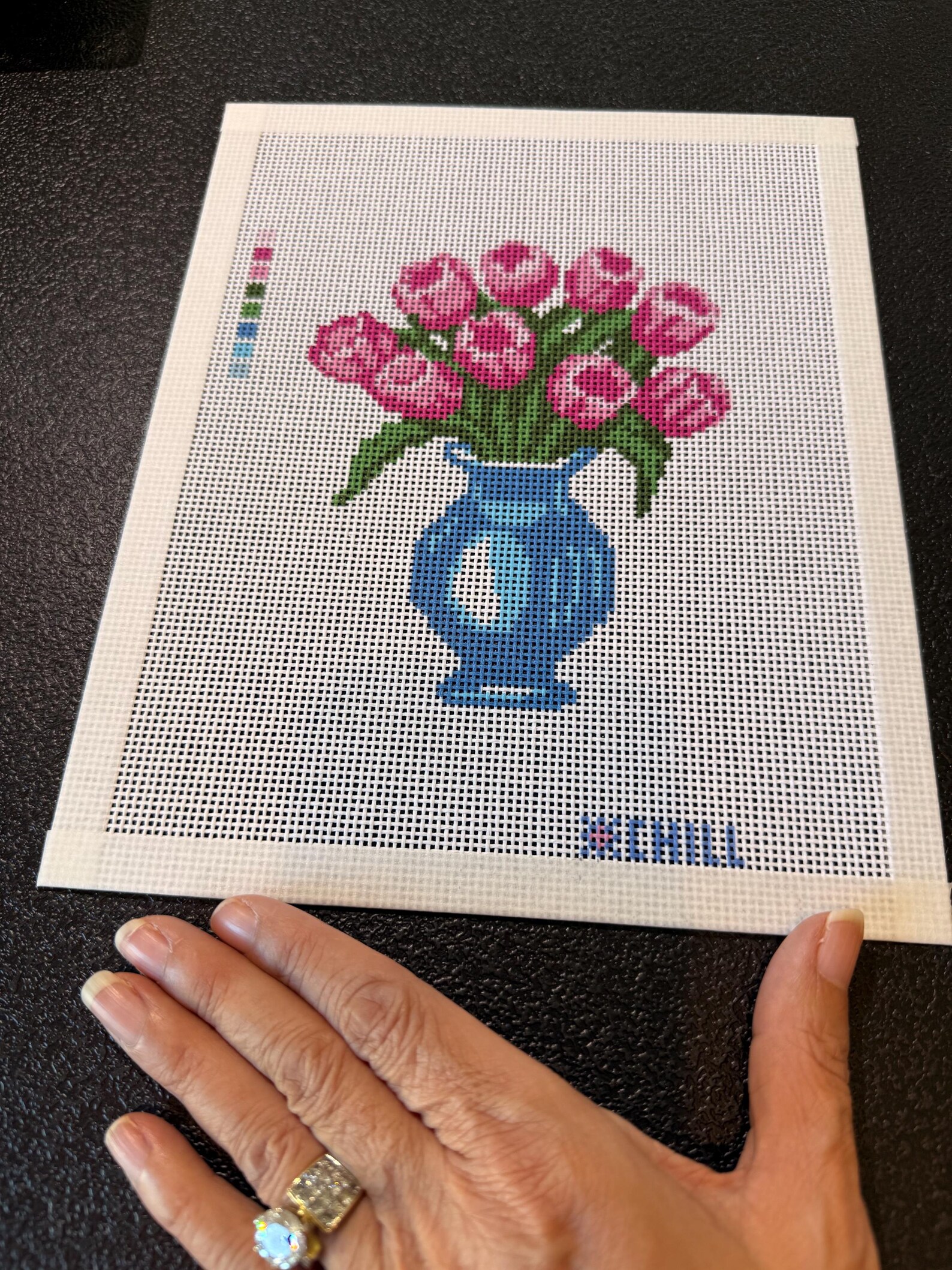 Pink Tulips Needlepoint Kit - (everything Included and Pre-assembled ...