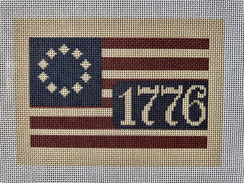 1776 American Flag Needlepoint Canvas - Betsy Ross, 250th Birthday ...