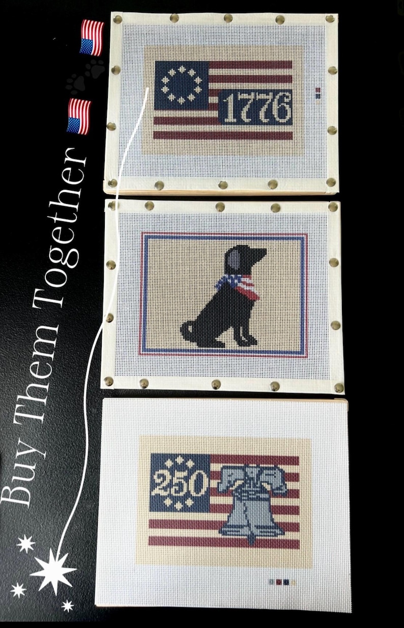 1776 American Flag Needlepoint Canvas - Betsy Ross, 250th Birthday ...