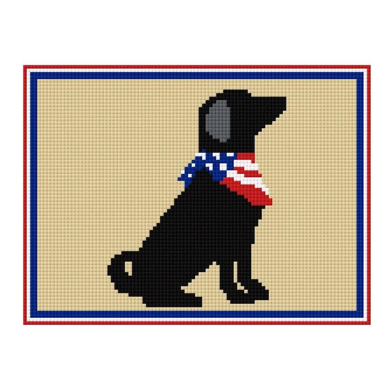 Needlepoint Black Dog Kit - Etsy