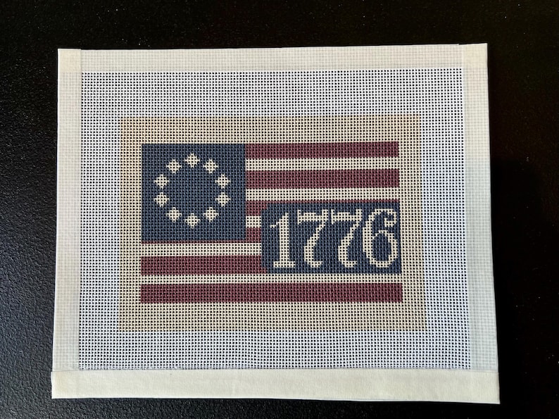 1776 American Flag Needlepoint Canvas - Betsy Ross, 250th Birthday ...