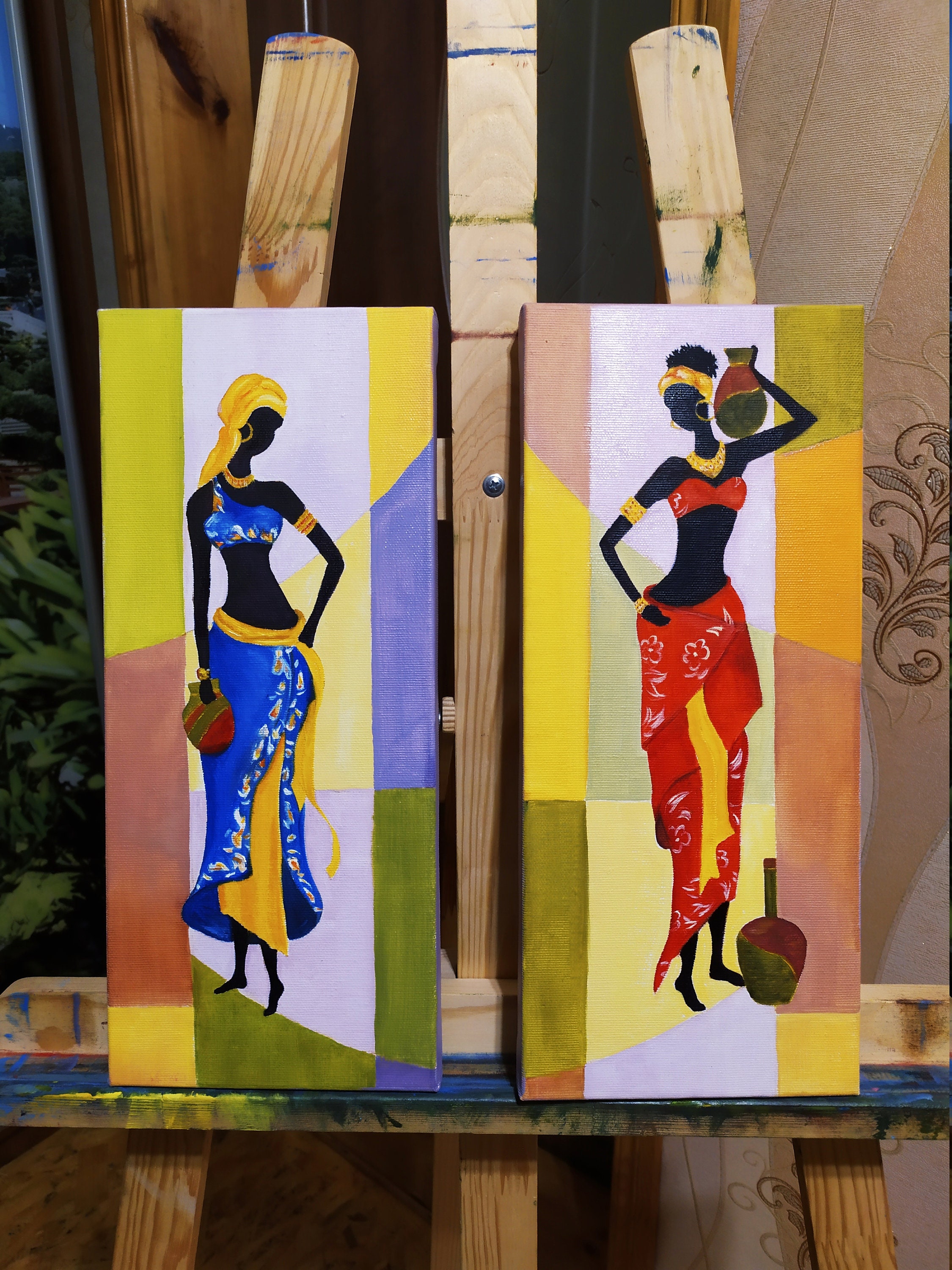 Afrocentric Art African Woman Style African Wall Decor Hand | Etsy