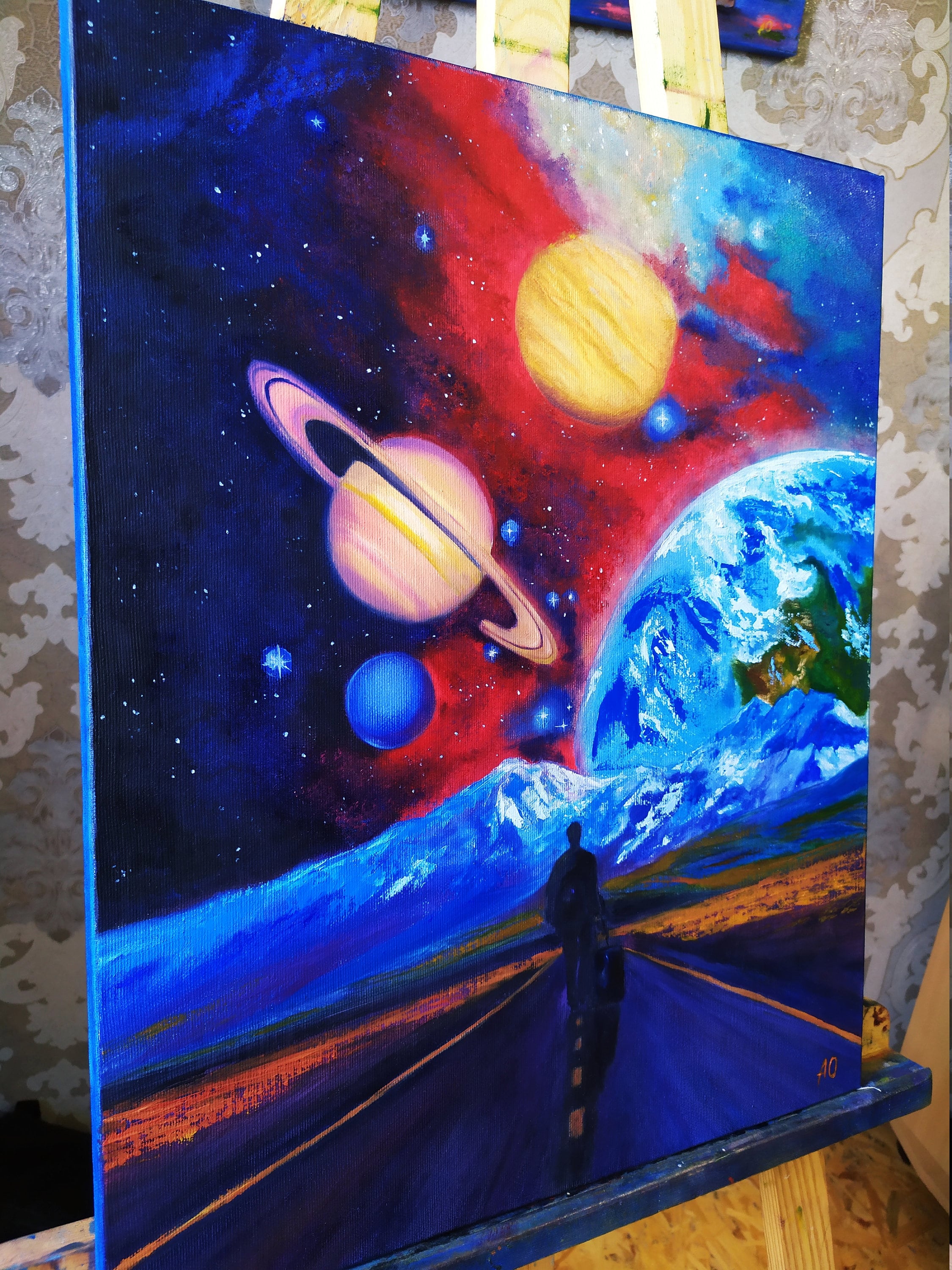 ORIGINAL Oil Painting Surreal Art Surrealism Galaxy | Etsy