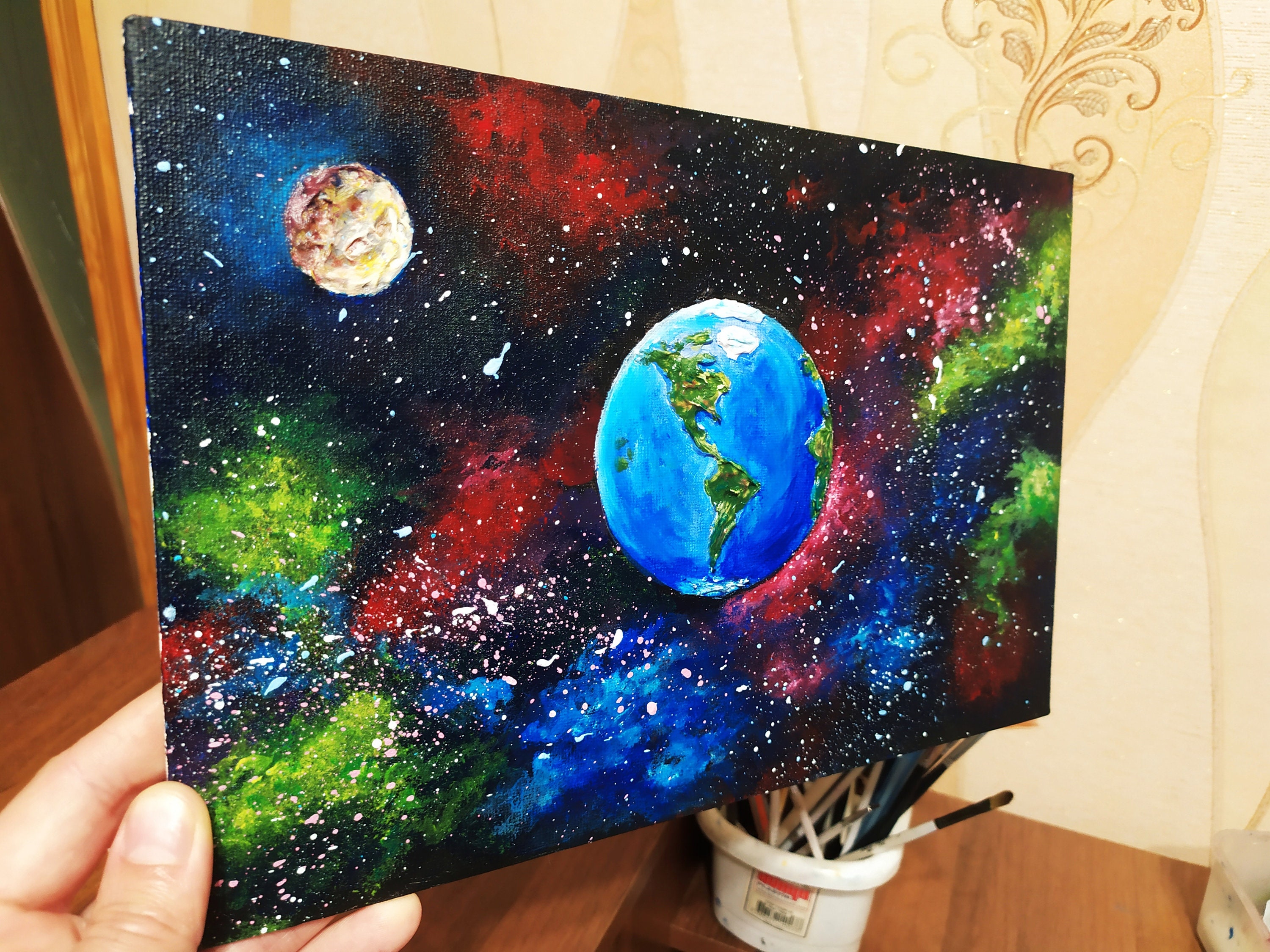ORIGINAL Acrylic Painting Surreal Art Surrealism Galaxy | Etsy