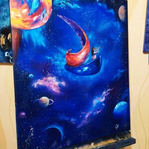 ORIGINAL Oil Painting, Surreal Art, Surrealism, Galaxy, Contemporary ...
