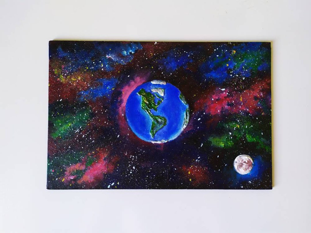 ORIGINAL Acrylic Painting Surreal Art Surrealism Galaxy - Etsy