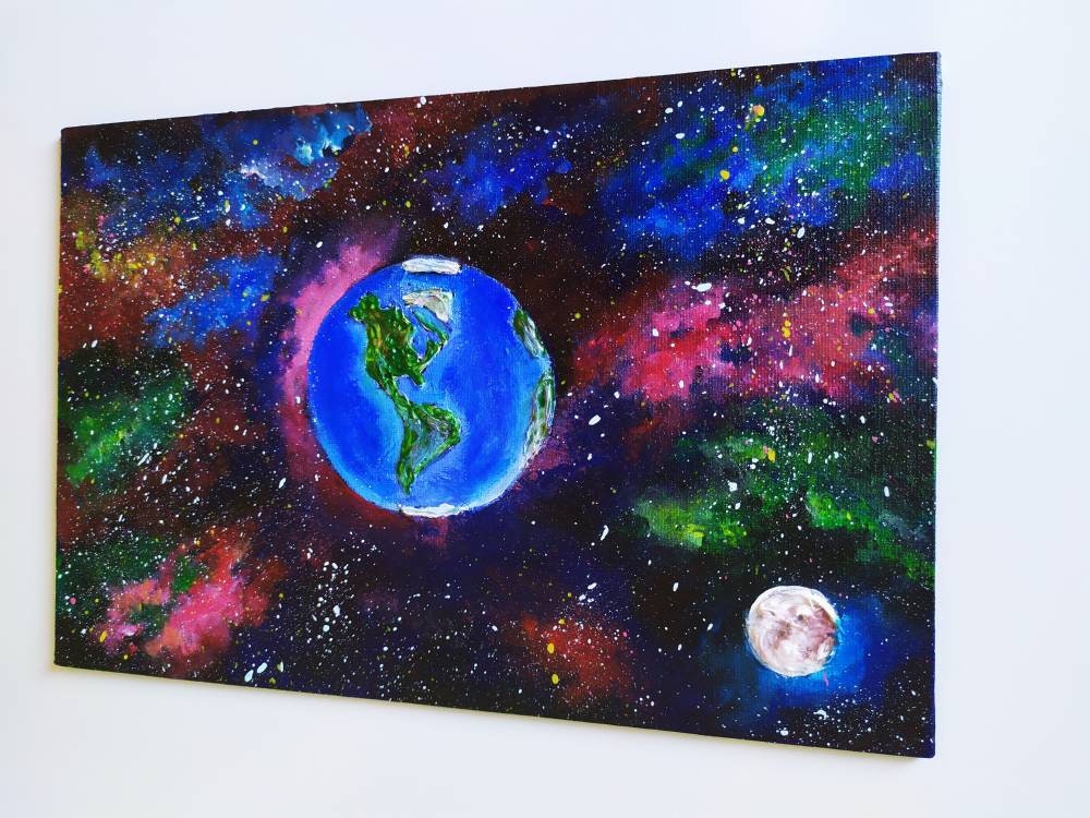 ORIGINAL Acrylic Painting Surreal Art Surrealism Galaxy | Etsy