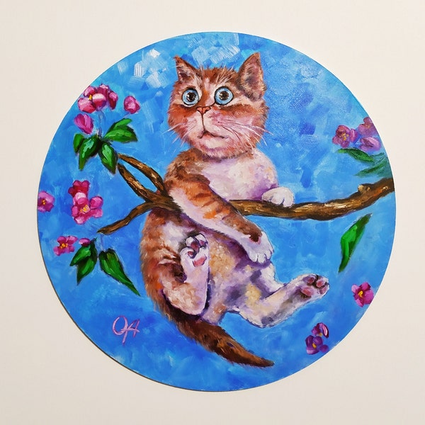 Fat Cat Oil Painting - Etsy