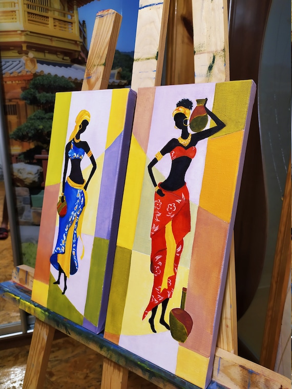 Afrocentric Art African Woman style African Wall decor | Etsy