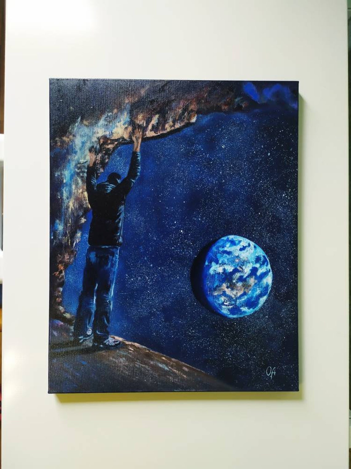 ORIGINAL Oil Painting Surreal Art Surrealism Galaxy | Etsy