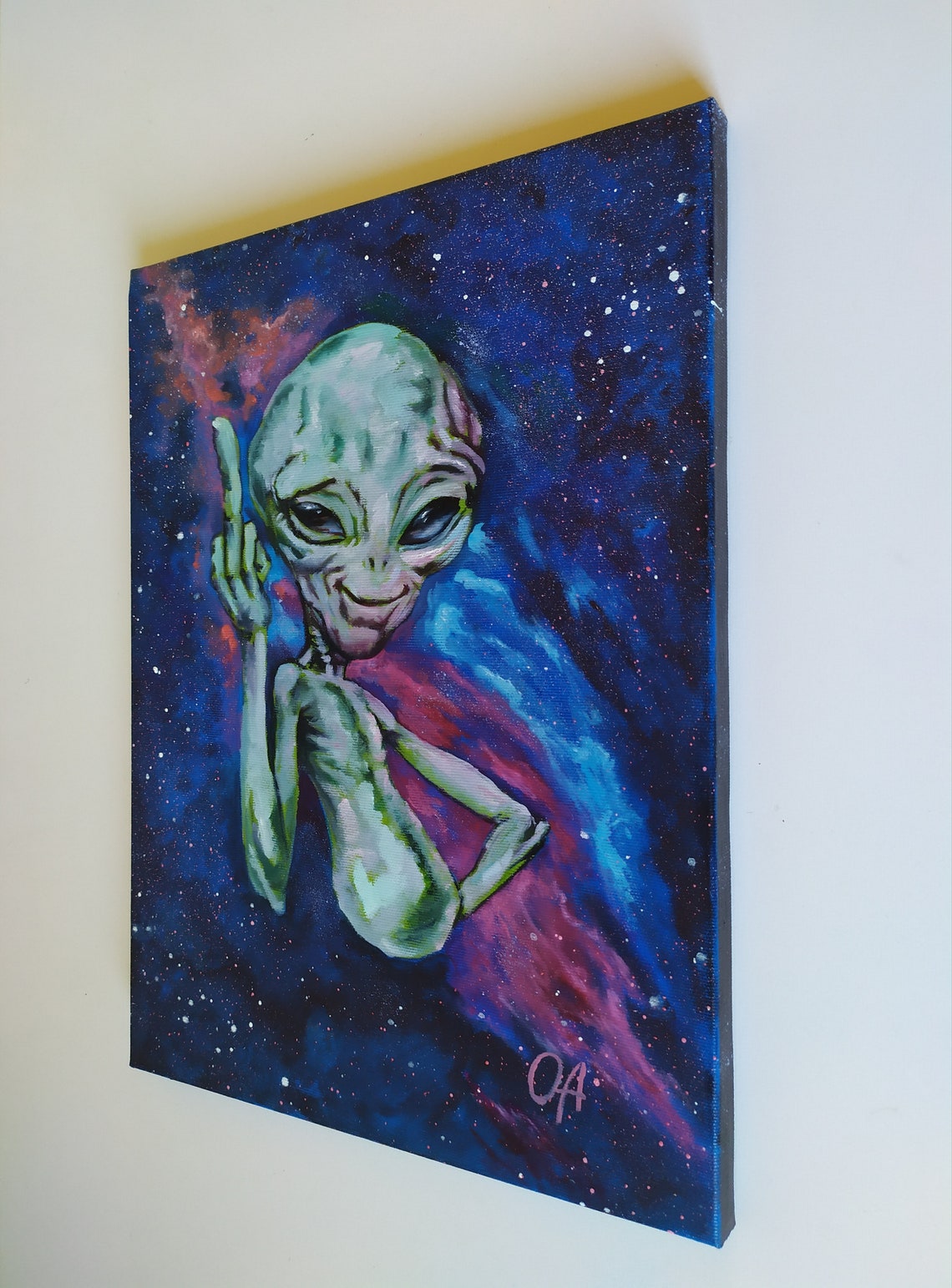 Street Art Paul the X-files Middle Finger UFO Alien - Etsy