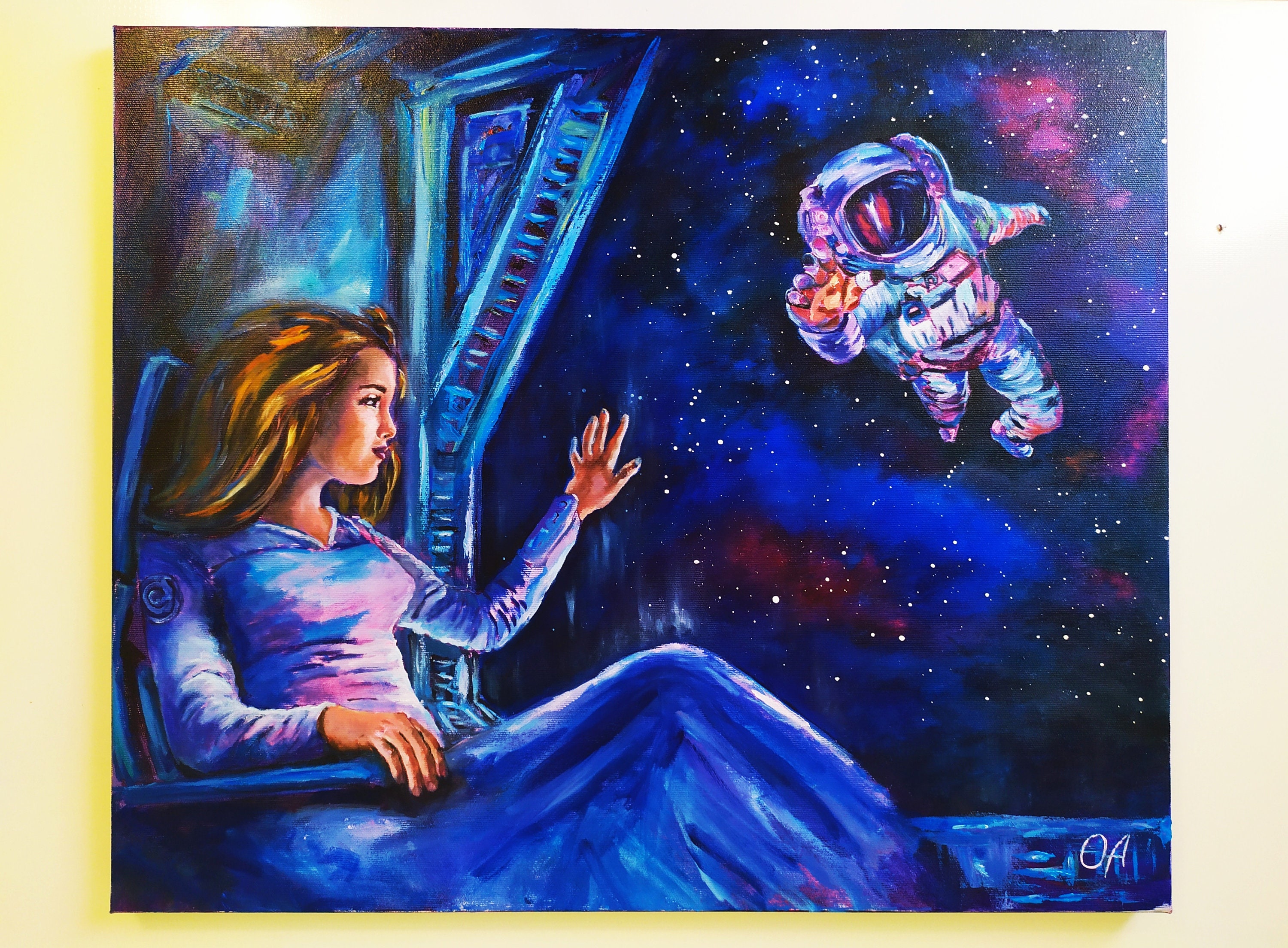 ORIGINAL Oil Painting Surreal Art Surrealism Galaxy - Etsy