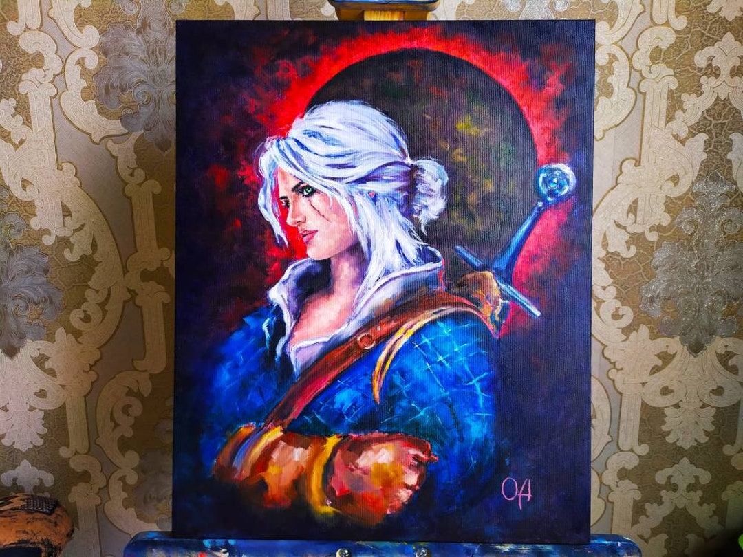 The Witcher, Yennefer, Ciri, Original Oil Painting, Realistic Handmade ...