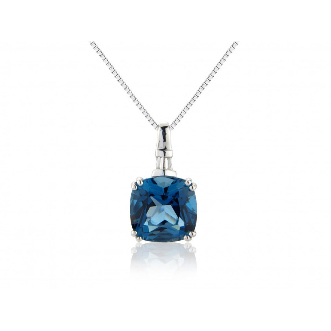 London Blue Topaz Pendant, Topaz Necklace, Blue Topaz Jewelry ...