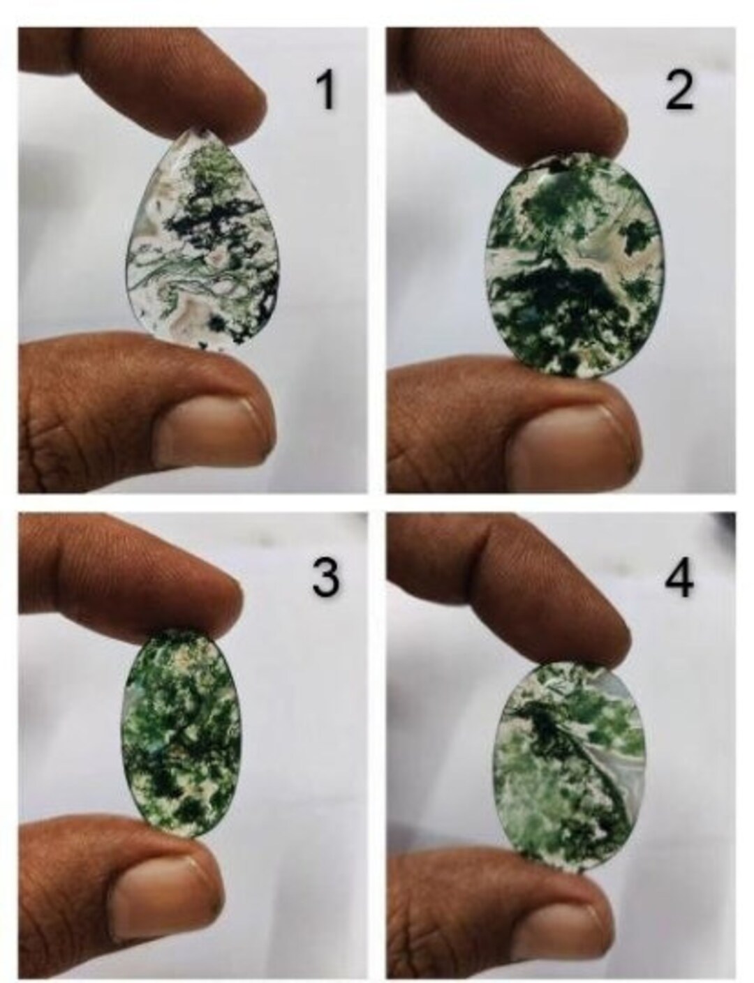 Natural Moss Agate Cabochon Gemstone, Moss Agate Loose Stone, Moss ...