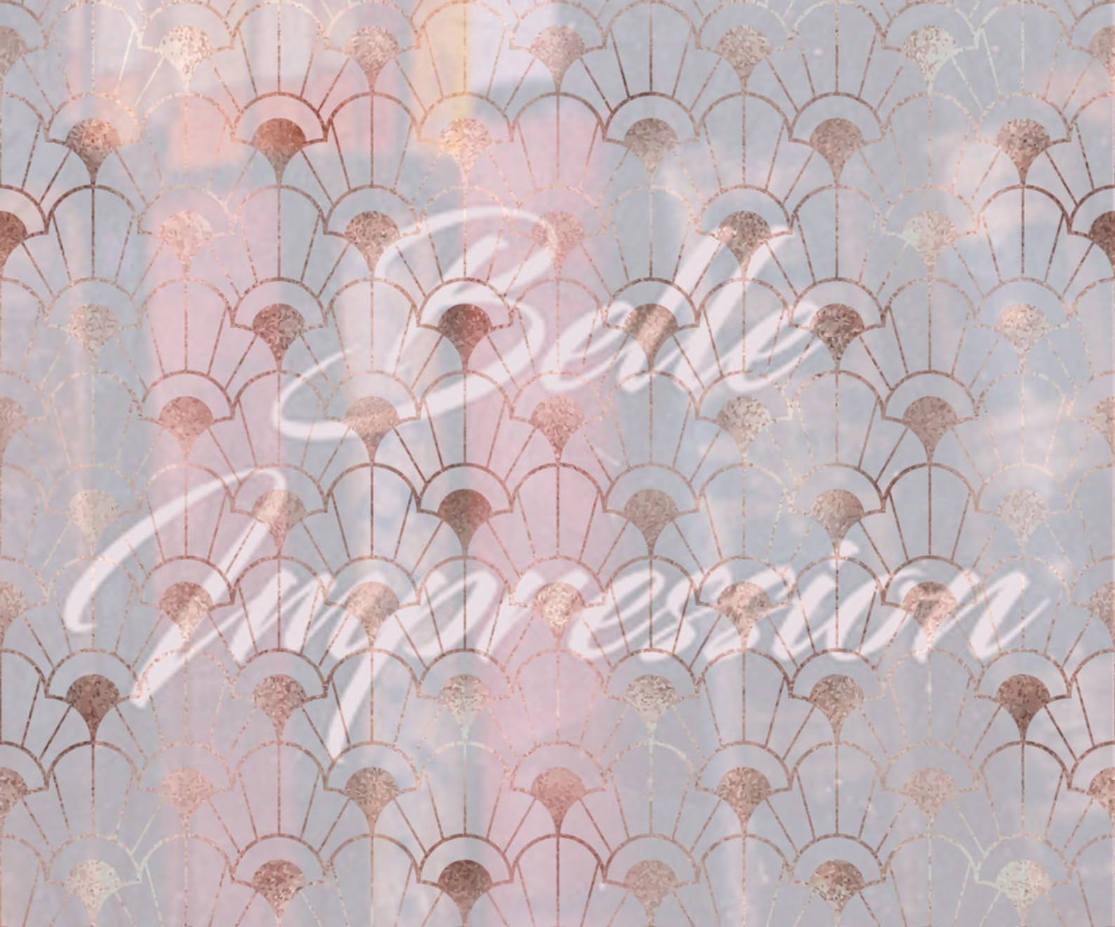 Art Deco Pattern With Rose Gold Decorative Flowers Shapes - Etsy