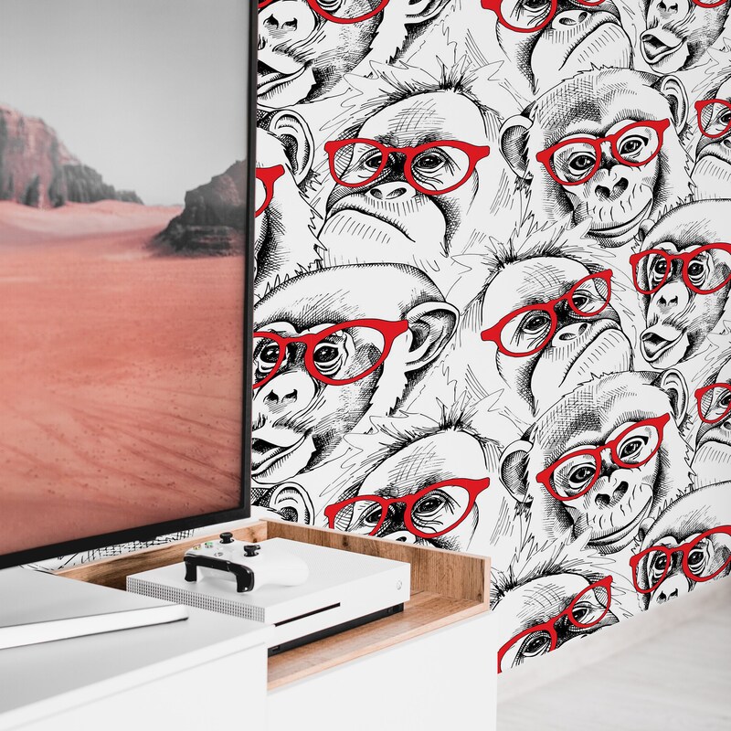 Monkey Wallpaper - Etsy