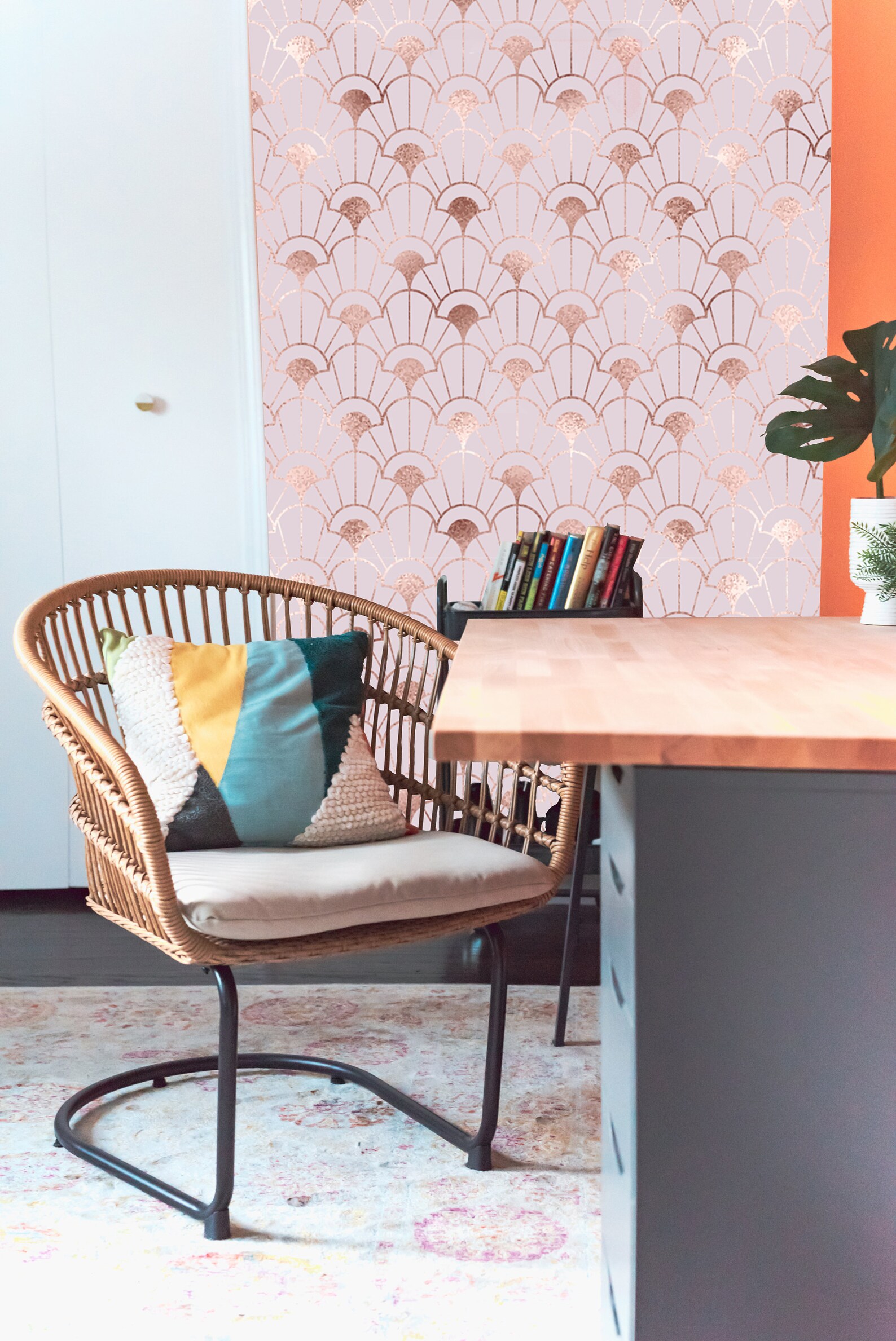 Art Deco Pattern With Rose Gold Decorative Flowers Shapes - Etsy