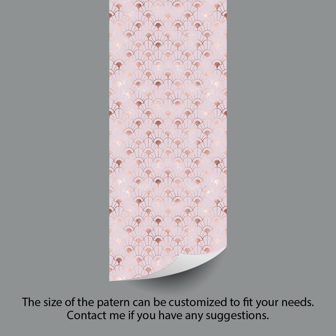 Art Deco Pattern With Rose Gold Decorative Flowers Shapes - Etsy
