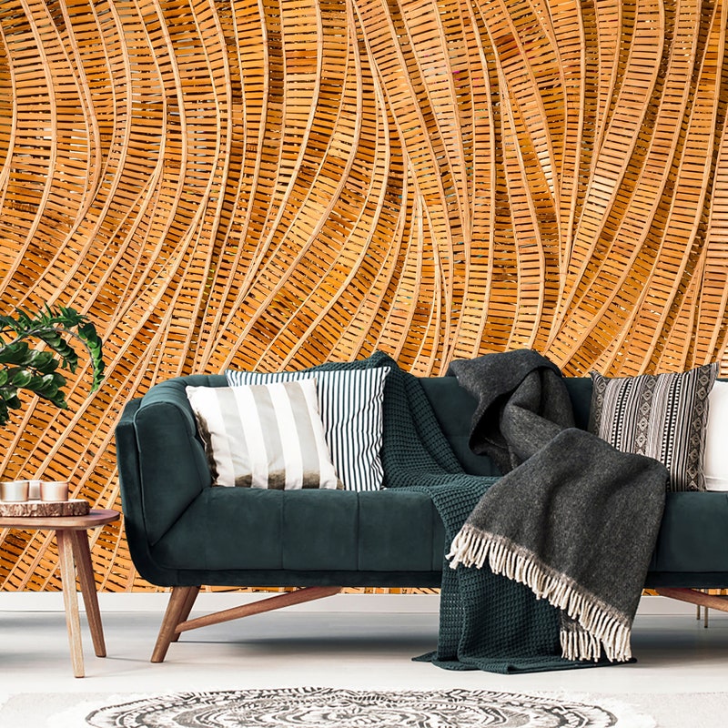 Rattan Wallpaper - Etsy