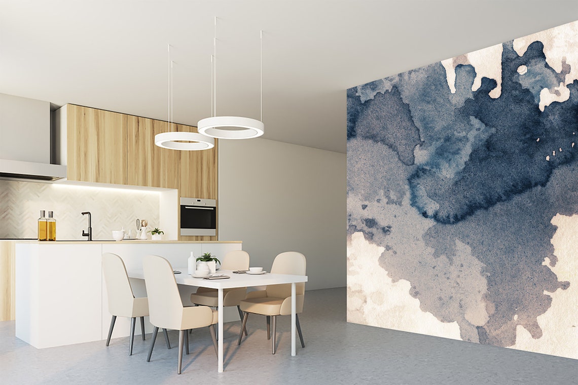 Ink Splatter Navy Wall Mural Self Adhesive Removable - Etsy