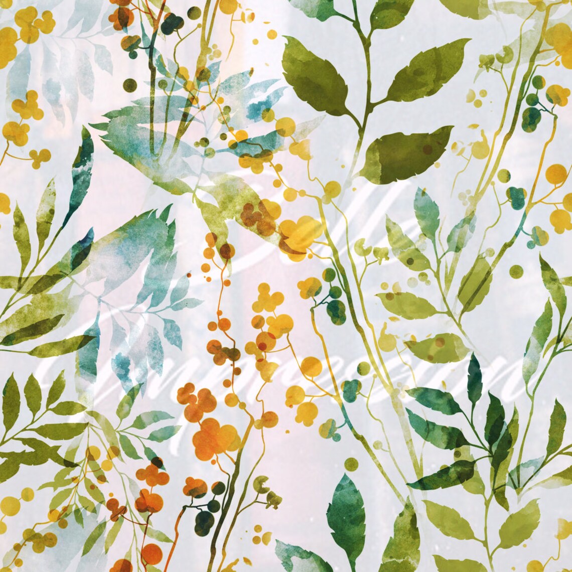 Hand Drawn Boho Spring Leaves Removable Wallpaper-peel and - Etsy