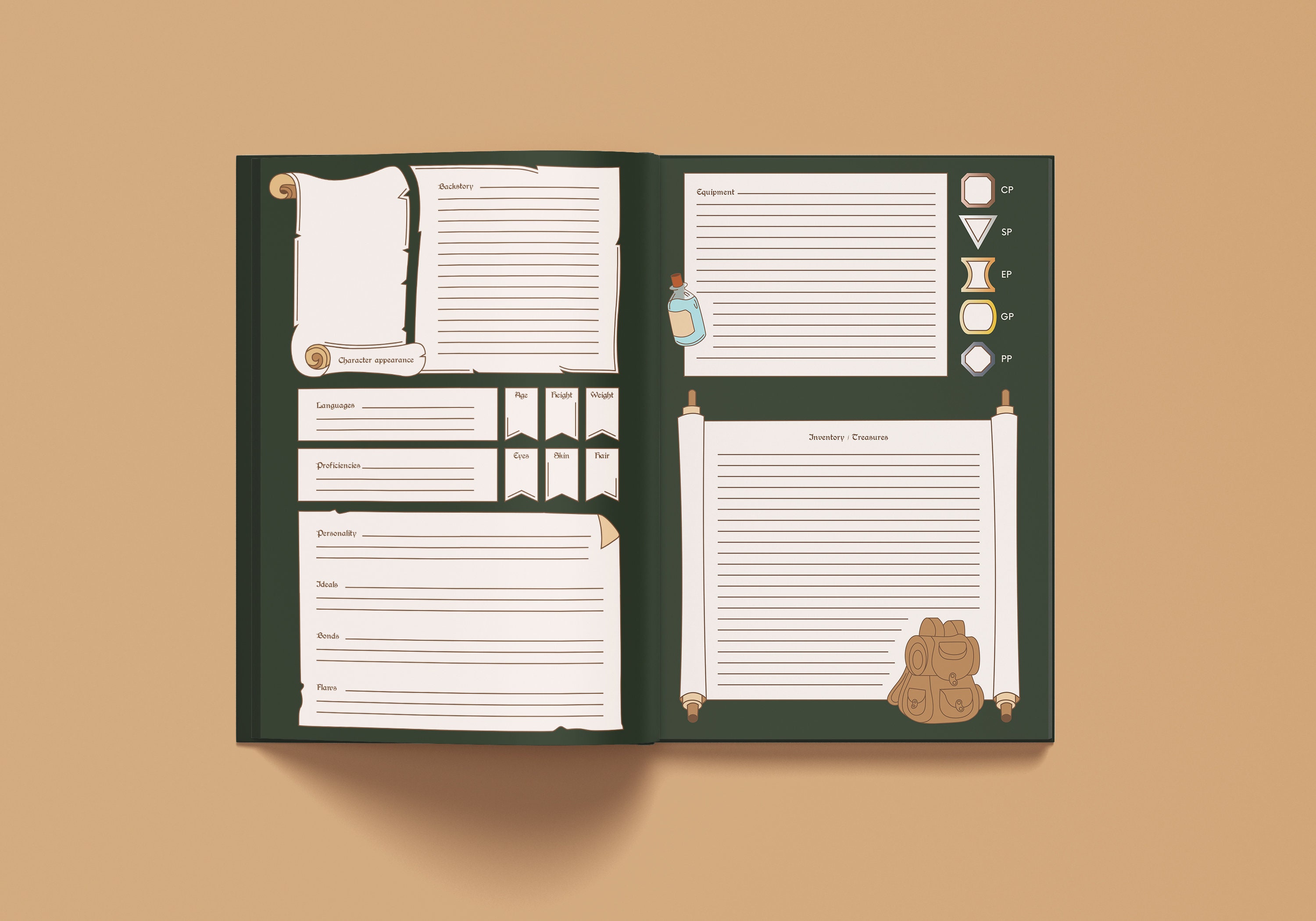 DND Character Book | Etsy