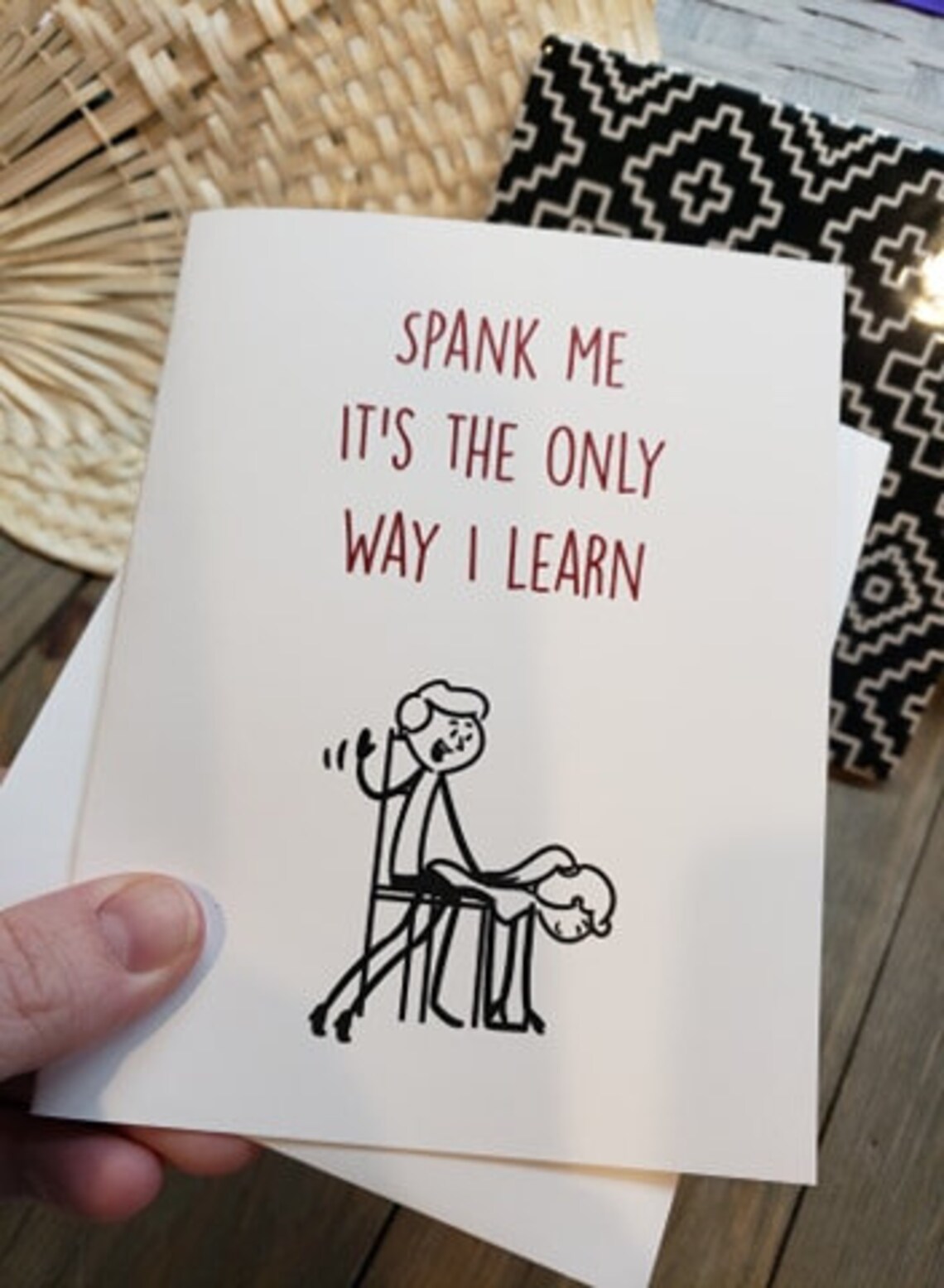 Spank Me Its The Only Way I Learn Card Bdsm Rough Sex Etsy