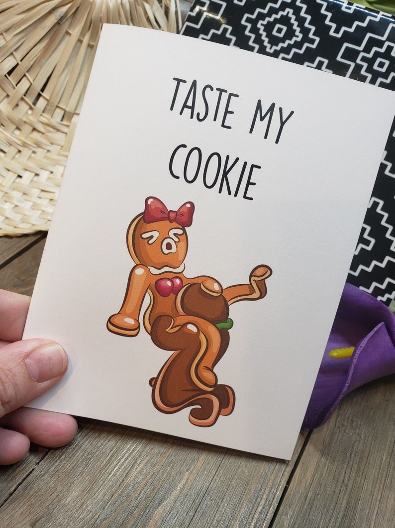 Taste My Cookie Card Naughty Gingerbread Eat Me Xmas Card Etsy