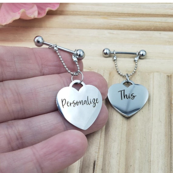Mature Personalized Pierced Nipple Jewelry Pierced Nipples Nipple Barbells Valentines Day Stainless Steel Barbell Jewelry Christmas Etsy