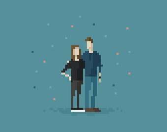 Custom Couple Pixel Art Portrait - Etsy