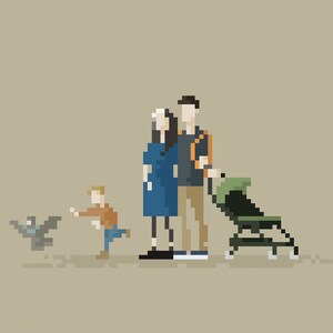 Custom Family Pixel Art Portrait - Etsy