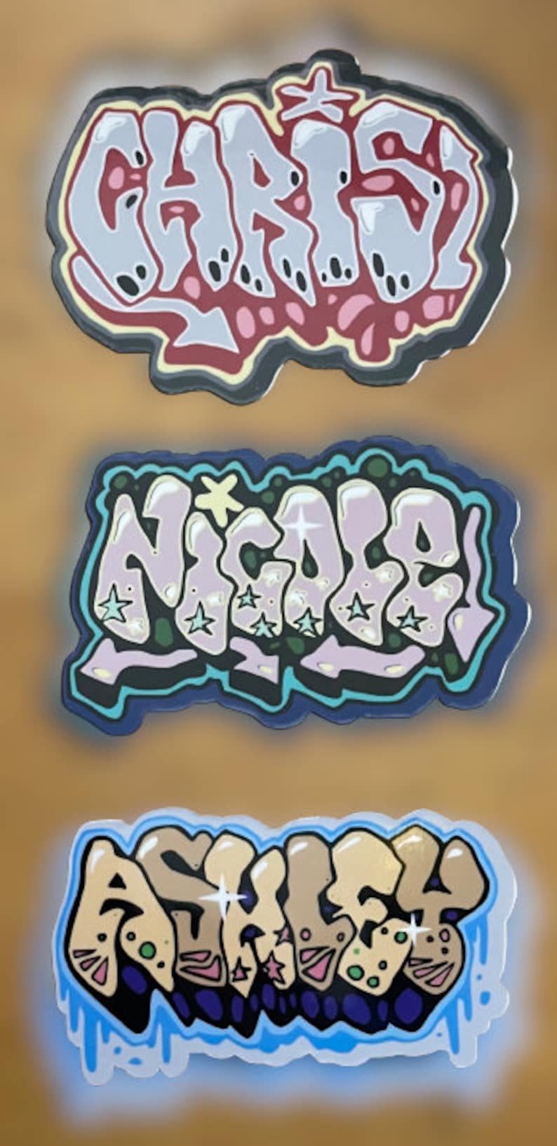 Personalized Graffiti Name Vinyl Stickers - Etsy