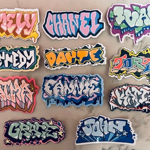 Personalized Graffiti Name Vinyl Stickers - Etsy