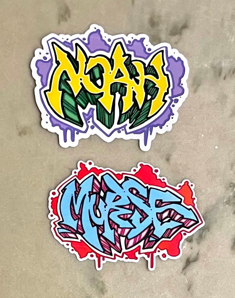 Personalized Graffiti Name Stickers for Phone/laptop - Etsy