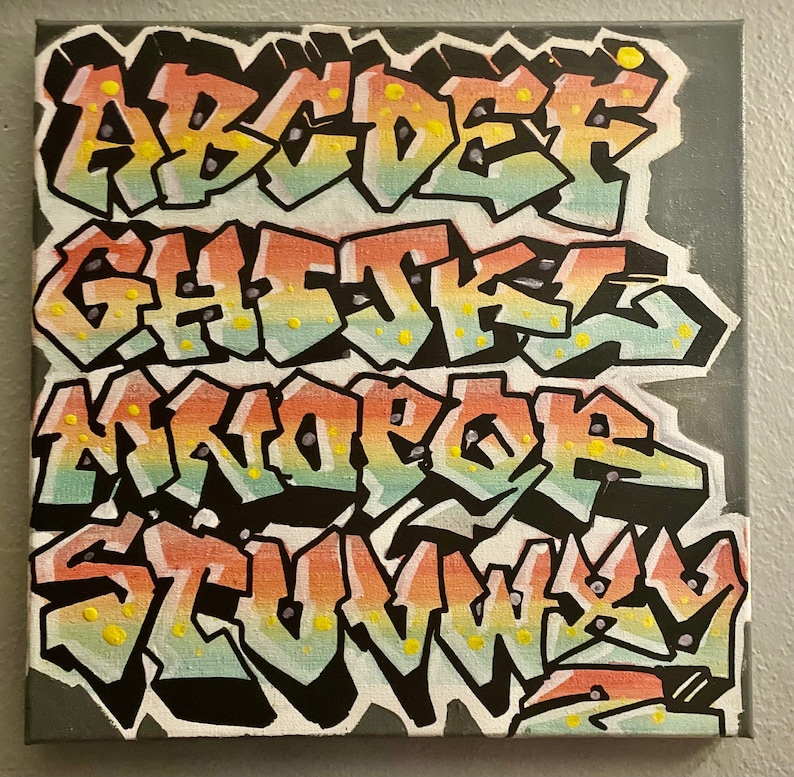 Block Letter Graffiti Alphabet - Etsy