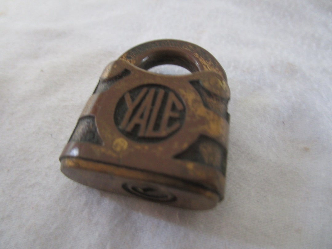 Antique Brass Yale & Towne Miniature Lock - Etsy