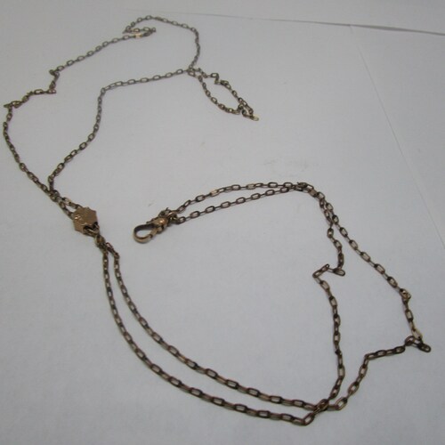 Antique 10K Gold Filled Watch Slide Chain 44 Inches Circa 1890 - Etsy