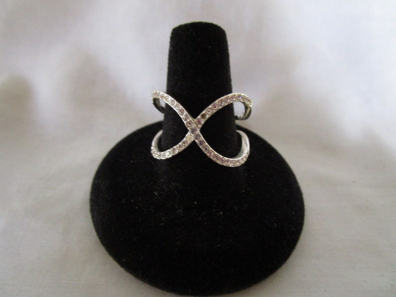 Vintage Silver & Rhinestone Fancy Figure Eight Statement Ring - Etsy