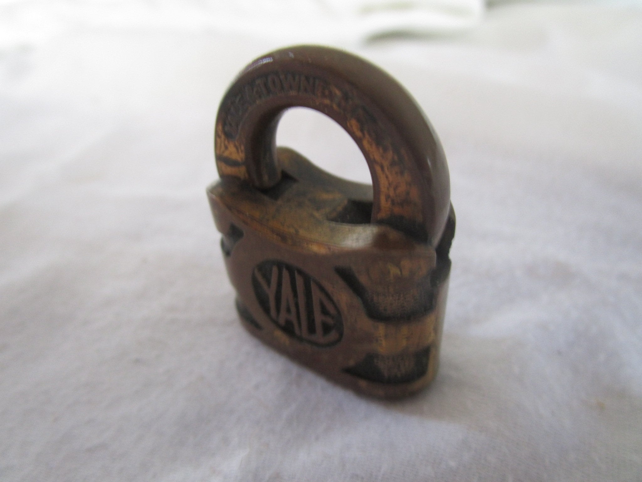 Antique Brass Yale & Towne Miniature Lock - Etsy