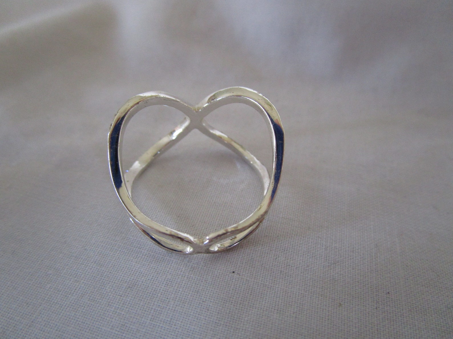 Vintage Silver & Rhinestone Fancy Figure Eight Statement Ring - Etsy