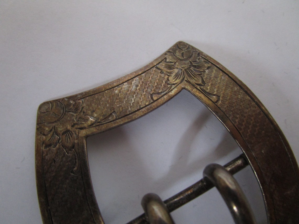 Antique Engraved Sterling Silver Ladies Dress Buckles Flowers - Etsy