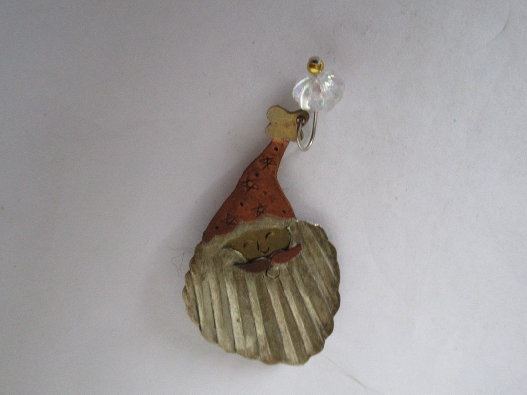 Vintage Brass Copper Stylized Santa Claus Christmas Brooch - Etsy