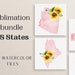 USA Map Watercolor Clipart, 50 States Watercolor Clip Art Bundle ...